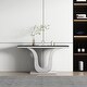 Modern Rectangular Marble Console Table, 0.71" Thick Marble Top, U ...